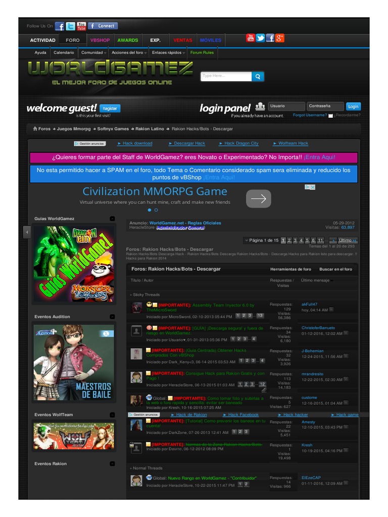 WWW Worldgamez Net Rakion Hacks Bots Descargar | PDF | Foro de Internet | Seguridad de la red ...