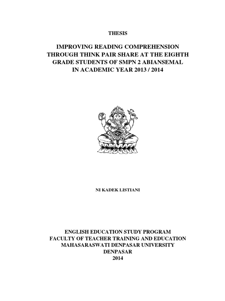 Thesis | PDF | Reading Comprehension | Reading (Process)
