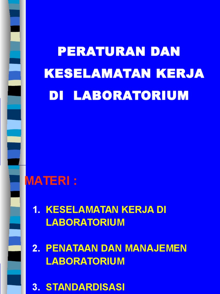 Keselamatan & Manajemen Laboratorium | PDF | Laboratorium | Peralatan ...