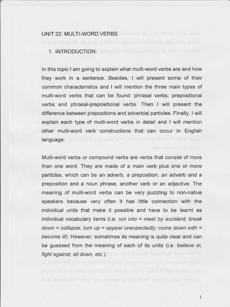 Multi-Word Verbs | PDF | Preposition And Postposition | Verb