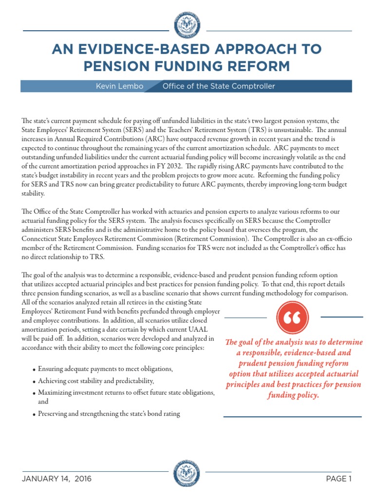 Pension Funding White Paper Final | PDF | Pension | Actuarial Science