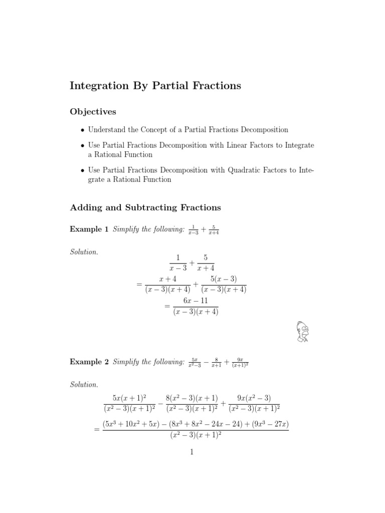 Integration by Partial Fractions | PDF | Fraction (Mathematics) | Numerical Analysis