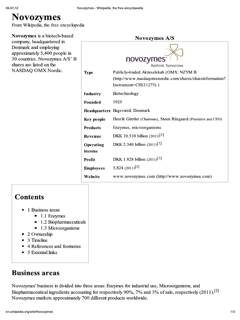 Novozymes | PDF