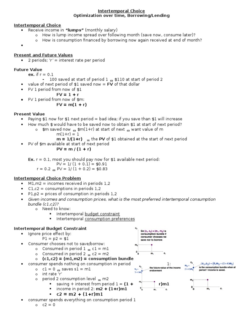 Intertemporal Choice | PDF | Inflation | Interest Rates