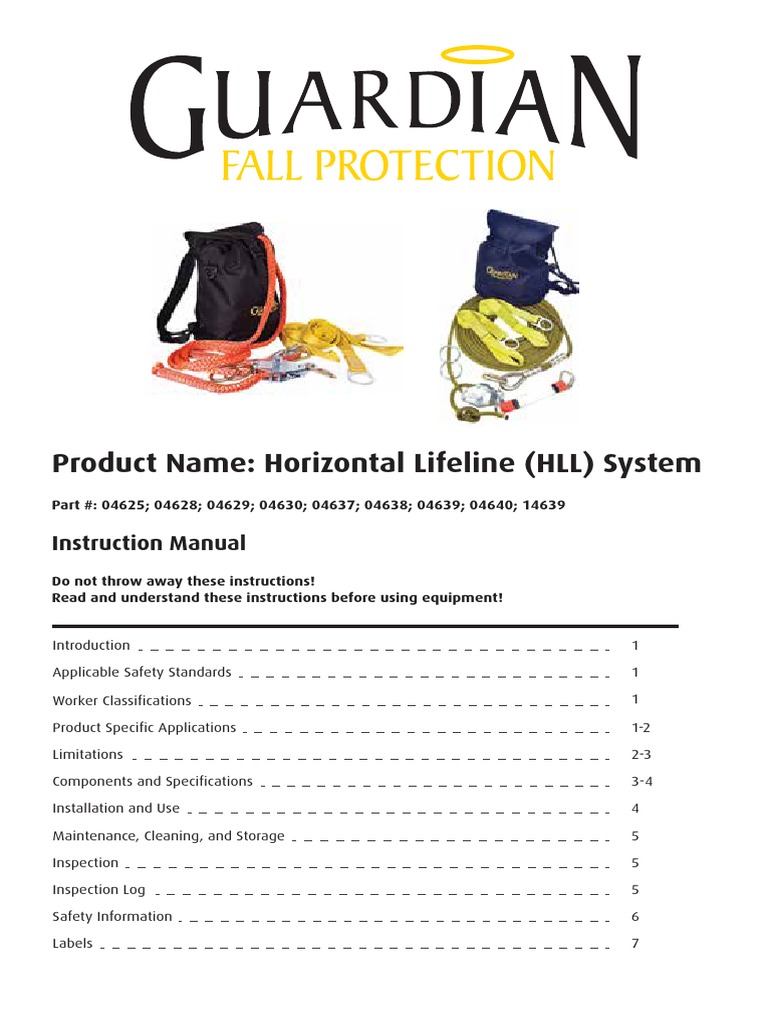 Horizontal LifeLine Instructions | PDF | Occupational Safety And Health ...