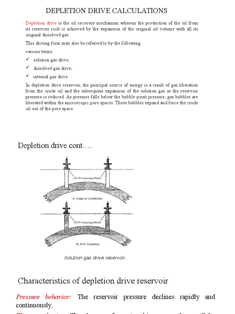 Depletion Drive Mechanism Overview | PDF | Petroleum Reservoir | Gases