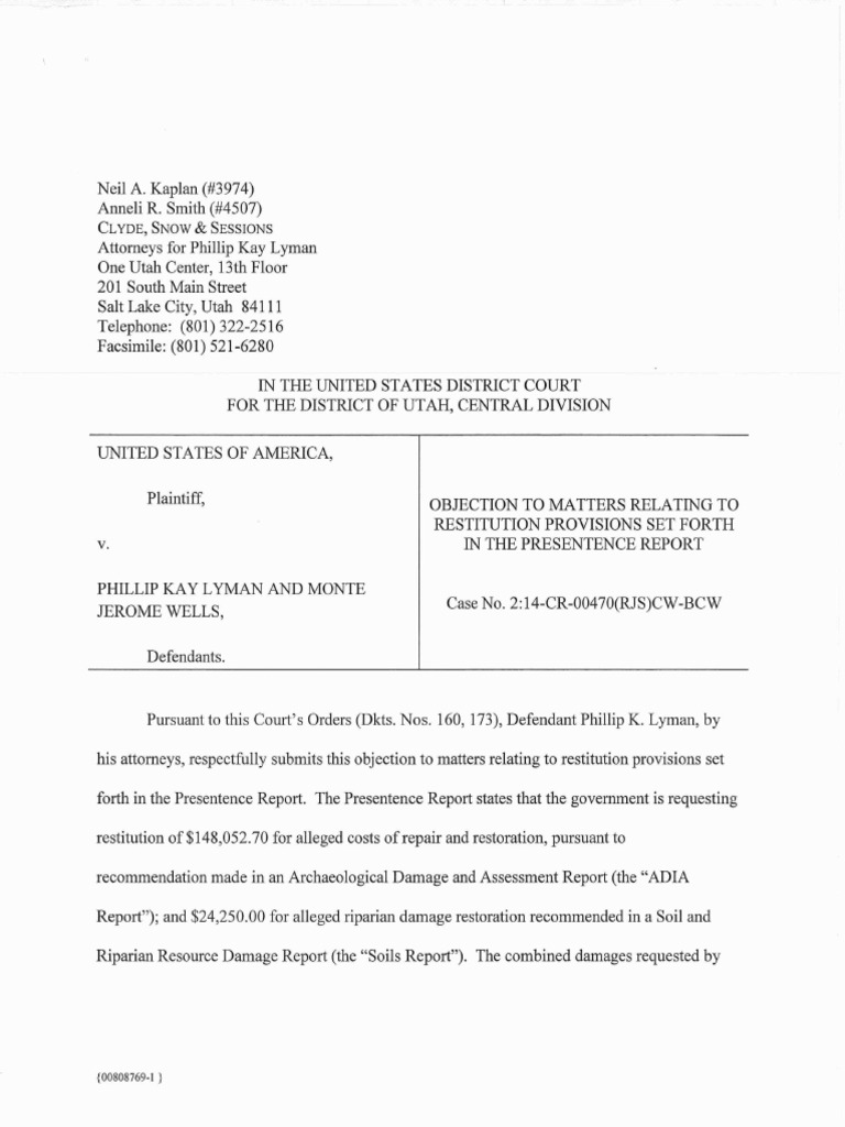 20150810 Objection to Restitution Provisions | Erosion | Archaeology ...