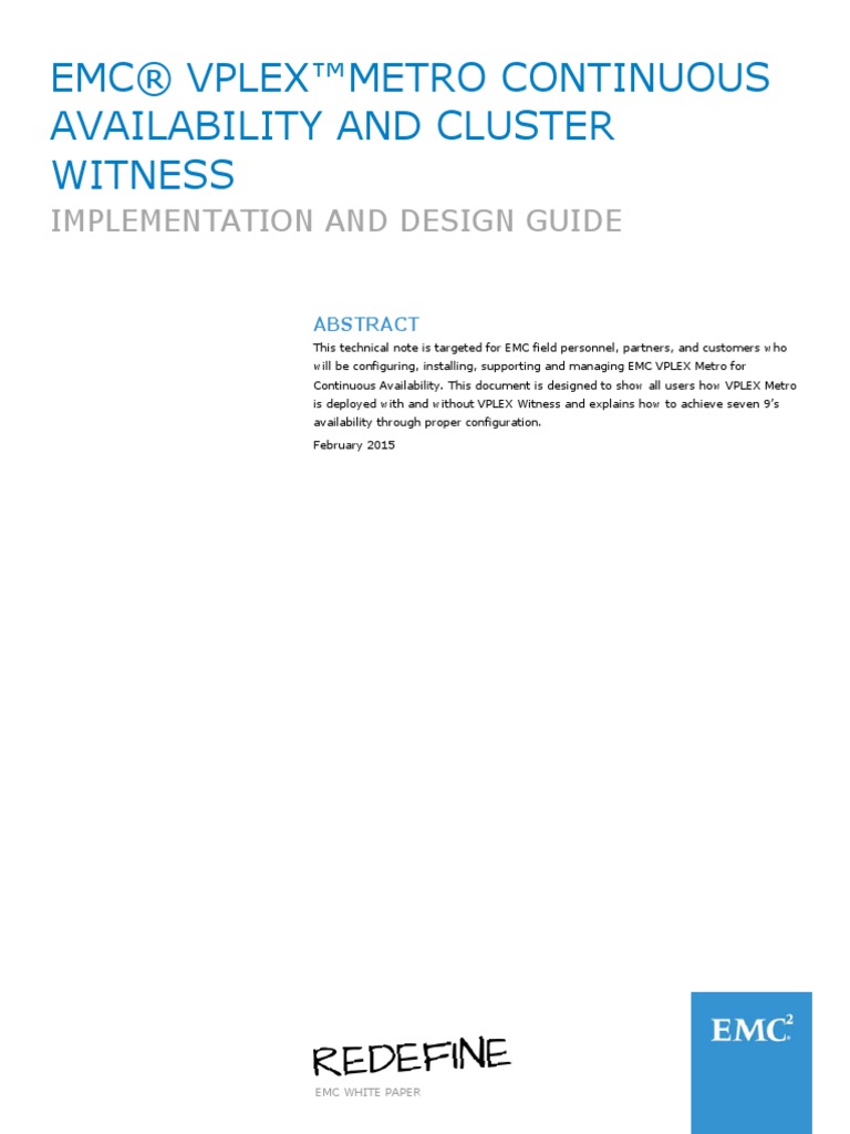 h7113 Vplex Architecture Deployment PDF | PDF | Computer Cluster | Computer Data Storage