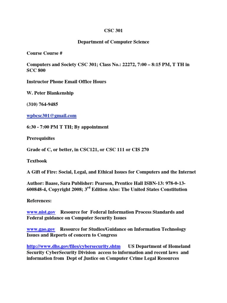 CSC301-Computer and Society | PDF | Computer Security | Security