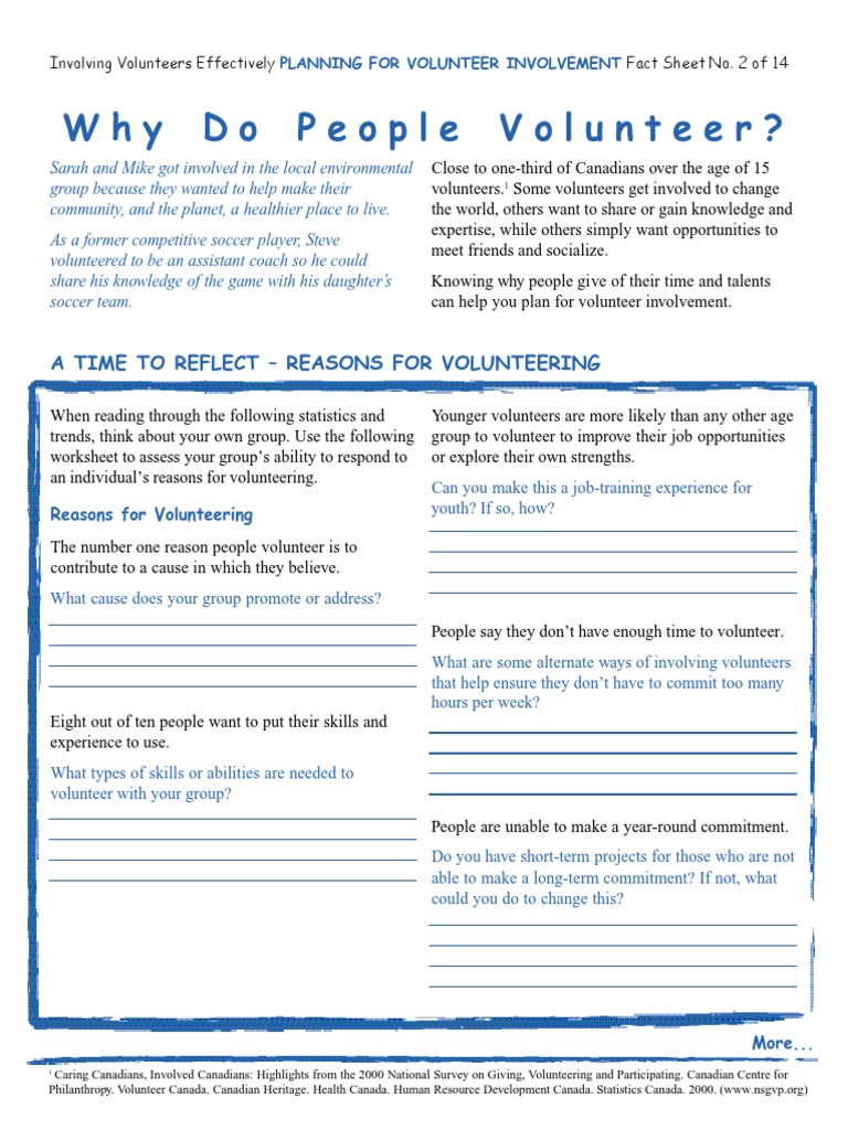 VOICE02 Why Do People Volunteer.pdf | Volunteering | Canada