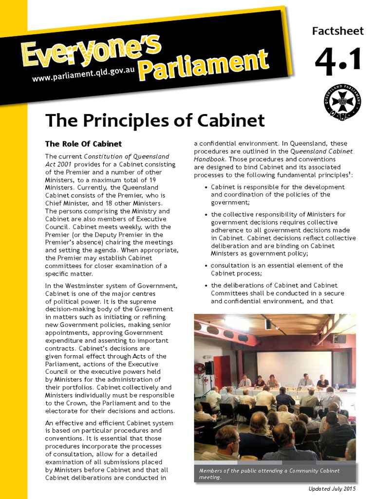 Factsheet 4.1 PrinciplesOfCabinet | PDF | Cabinet (Government ...