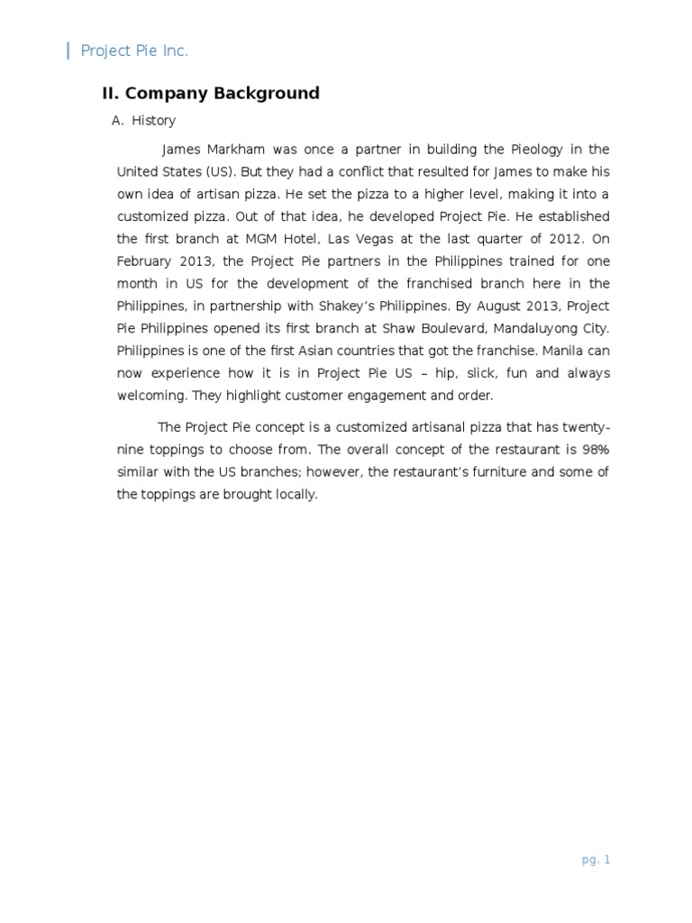 Project Pie: Artisan Pizza Expansion in PH | PDF | Mozzarella | Metro ...