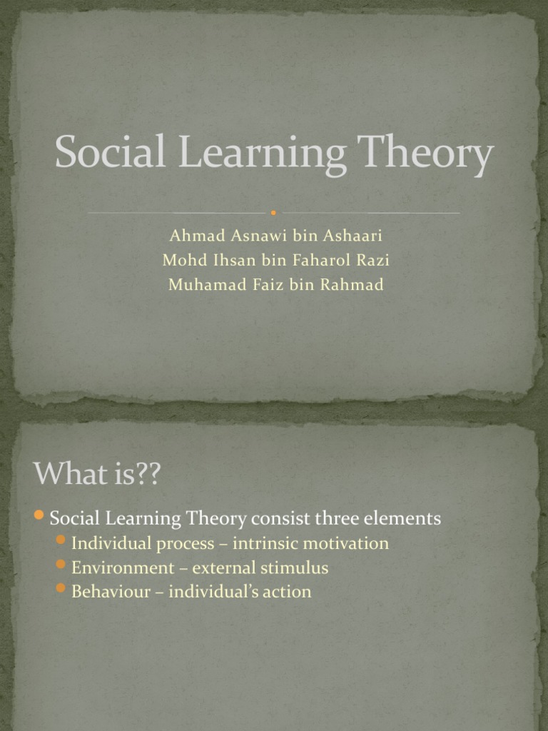 Social Learning Theory | PDF | Learning | Behavior Modification