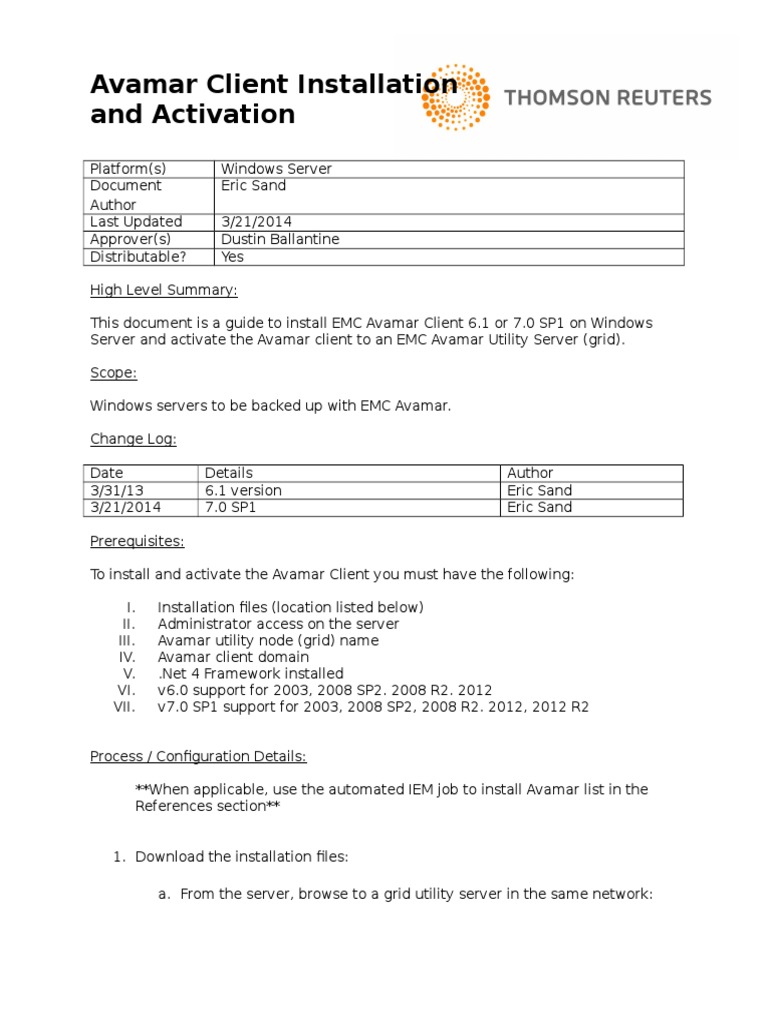 Avamar Client Installation Guide | PDF | Microsoft Windows | Server ...