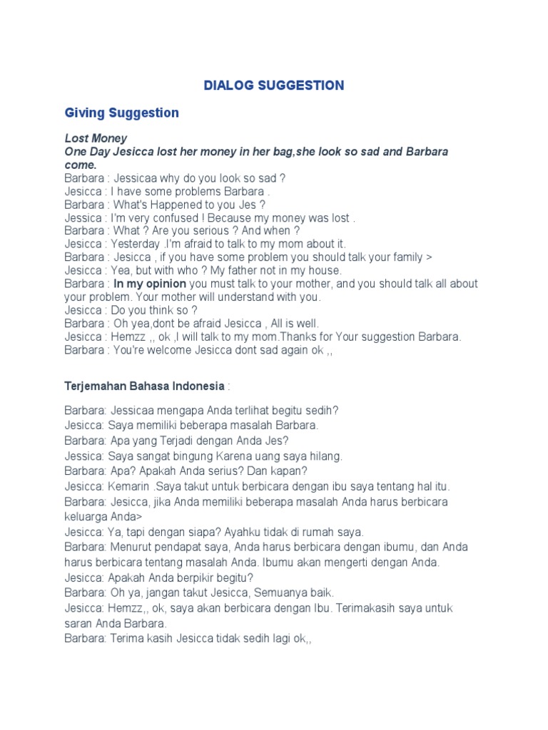 Dialog Suggestion | PDF
