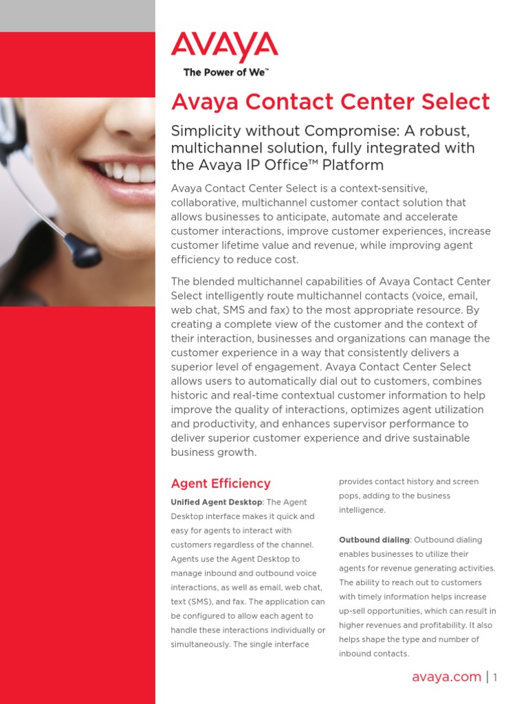 Avaya Contact Center Select | PDF