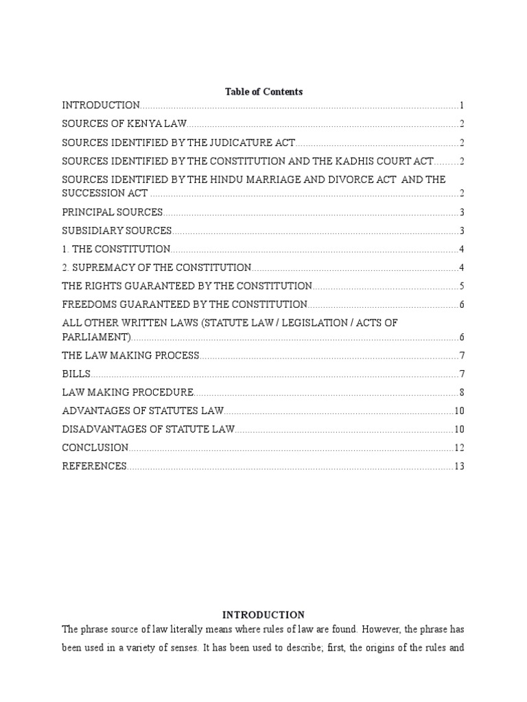 Sources of Law in Kenya Explained | PDF