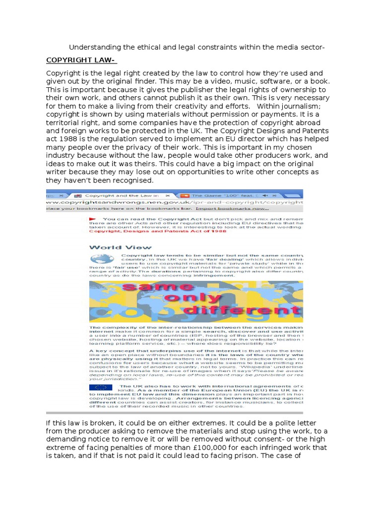 Understanding The Ethical and Legal Constraints Within The Media Sector ...