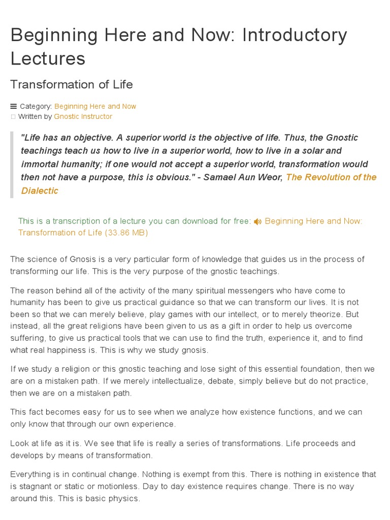 Transformation of Life | PDF | Consciousness | Mind