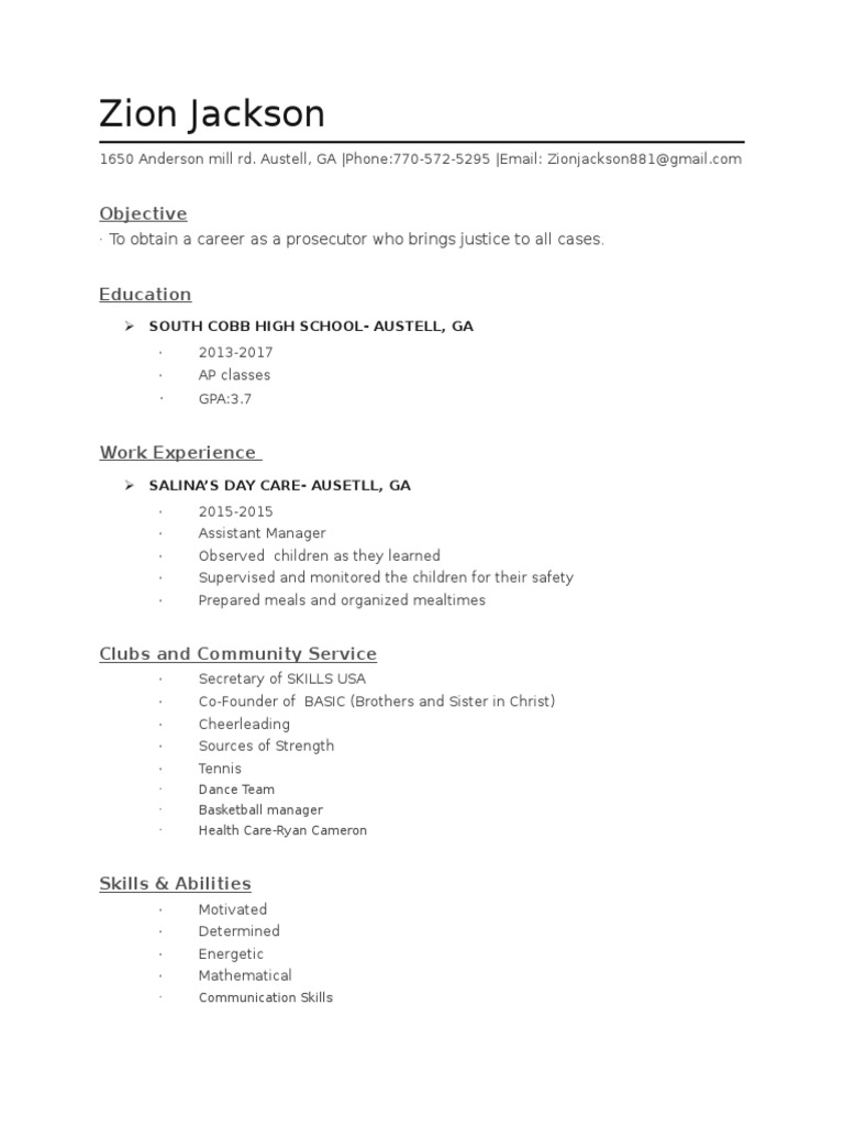 Zion Jackson New Resume | PDF