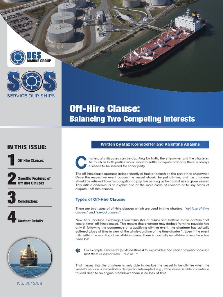 Off Hire Clause | PDF | Indemnity | Insurance