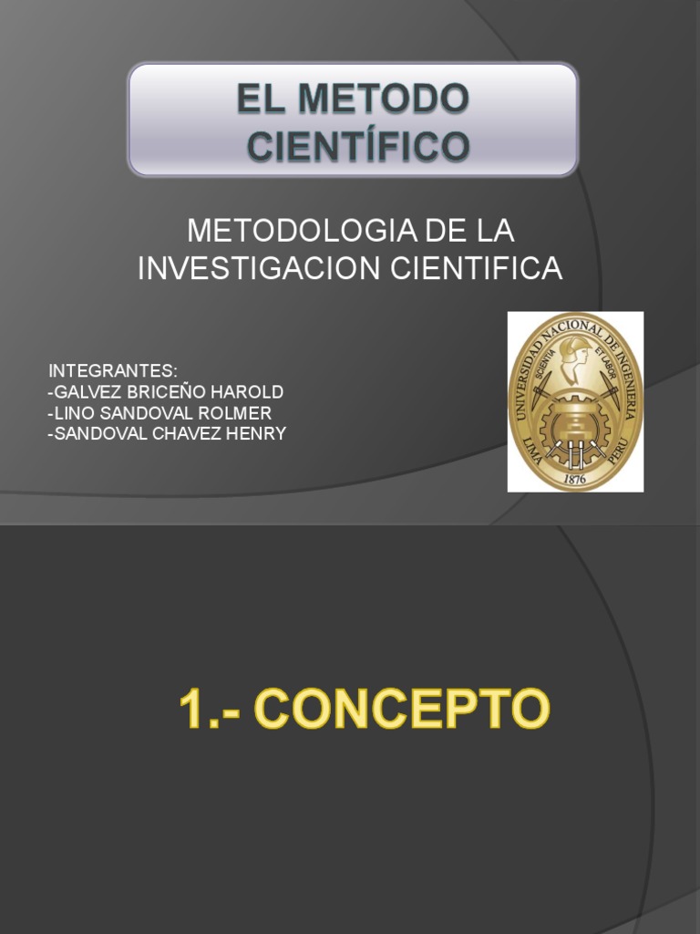 METODO CIENTIFICO -PPT | Science | Concepto