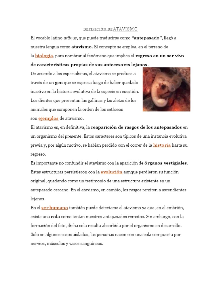 Definición de Atavismo | PDF