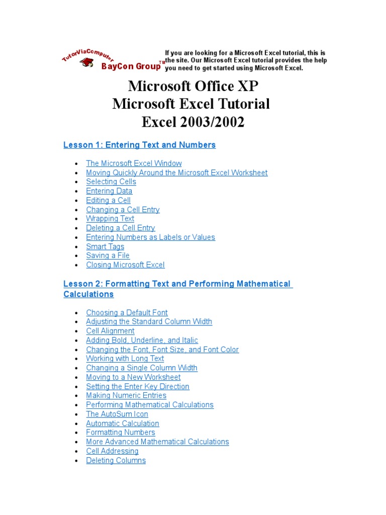 Microsoft Excel Notes | PDF | Microsoft Excel | Typefaces