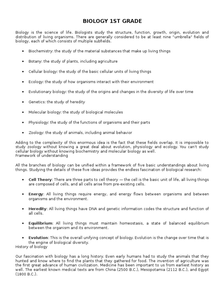 Biology Science of Life | PDF | Biology | Life