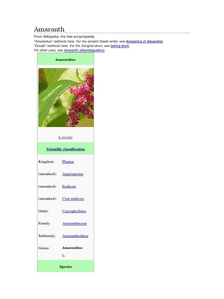 Amaranth | PDF | Agriculture | Nature