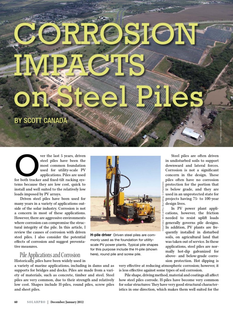 Corrosion Risks in Steel Piles for PV Systems | PDF | Corrosion | Deep ...