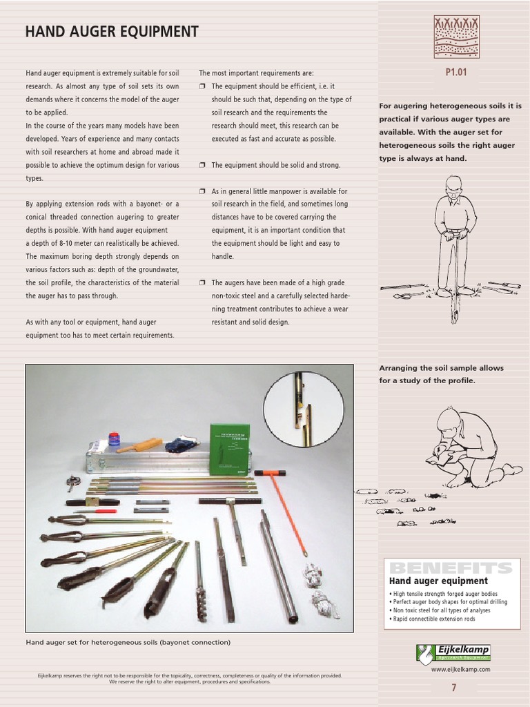 Hand augers | Sand | Soil