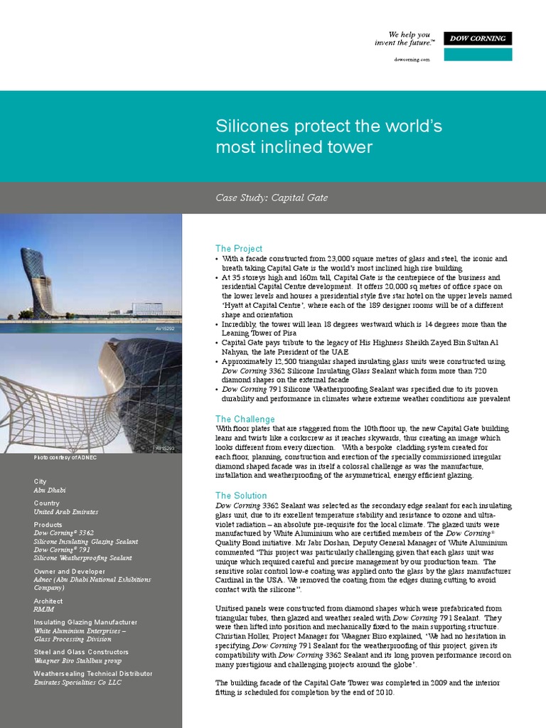 Capital Gate Tower Construction Management | PDF | Materials | Building ...