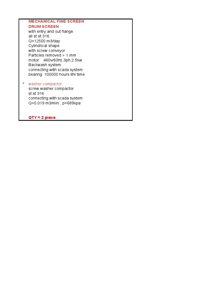 Mechanical Fine Screen Drum Screen: Washer Compactor | PDF