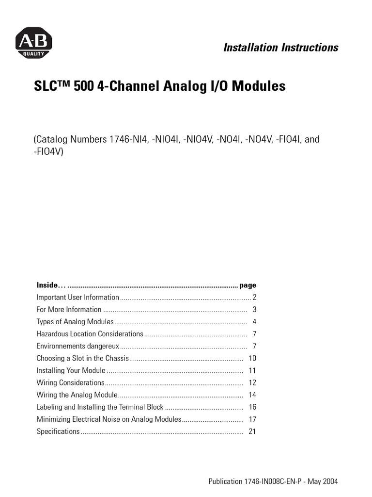 1746 In008 - en P | PDF | Power Supply | Cable