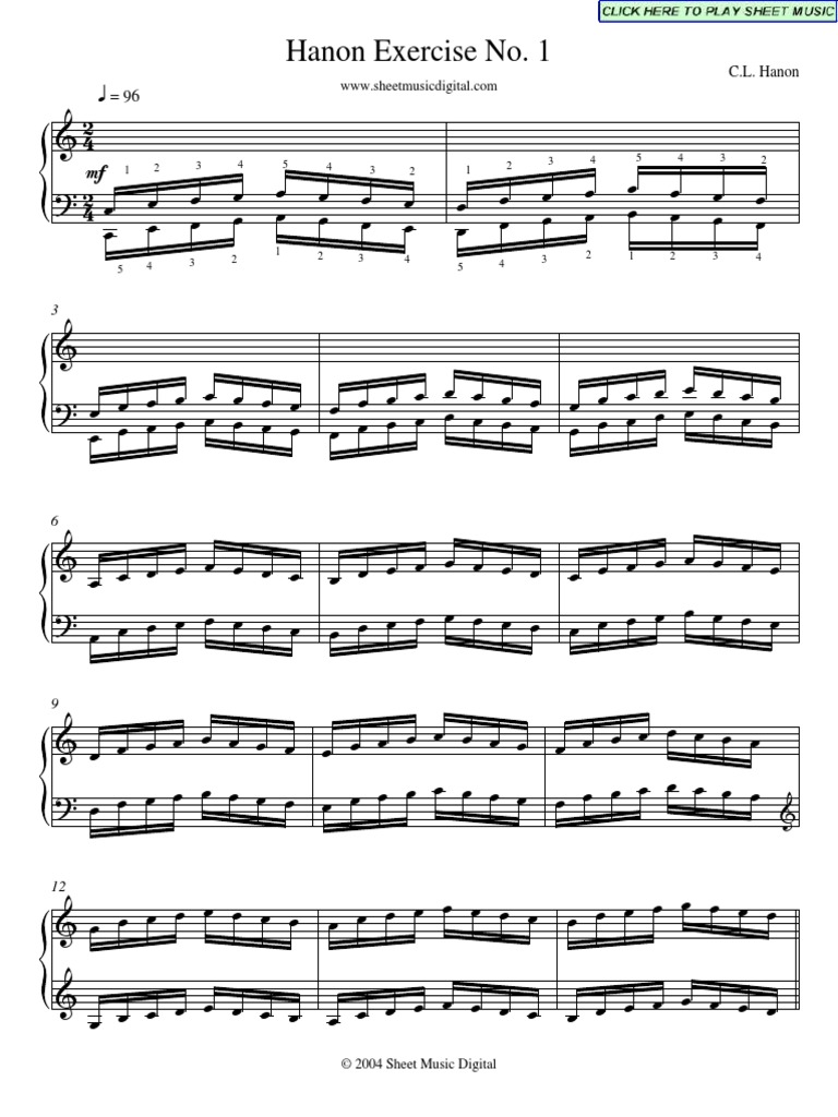 Metodo de Piano HANON | PDF | Ocio