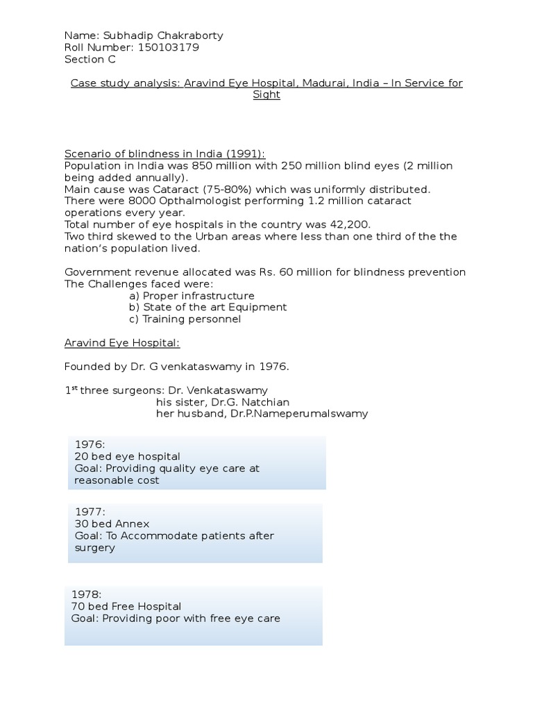 Aravind Eye Hospital: Cataract Care Insights | PDF | Health Care | Vision