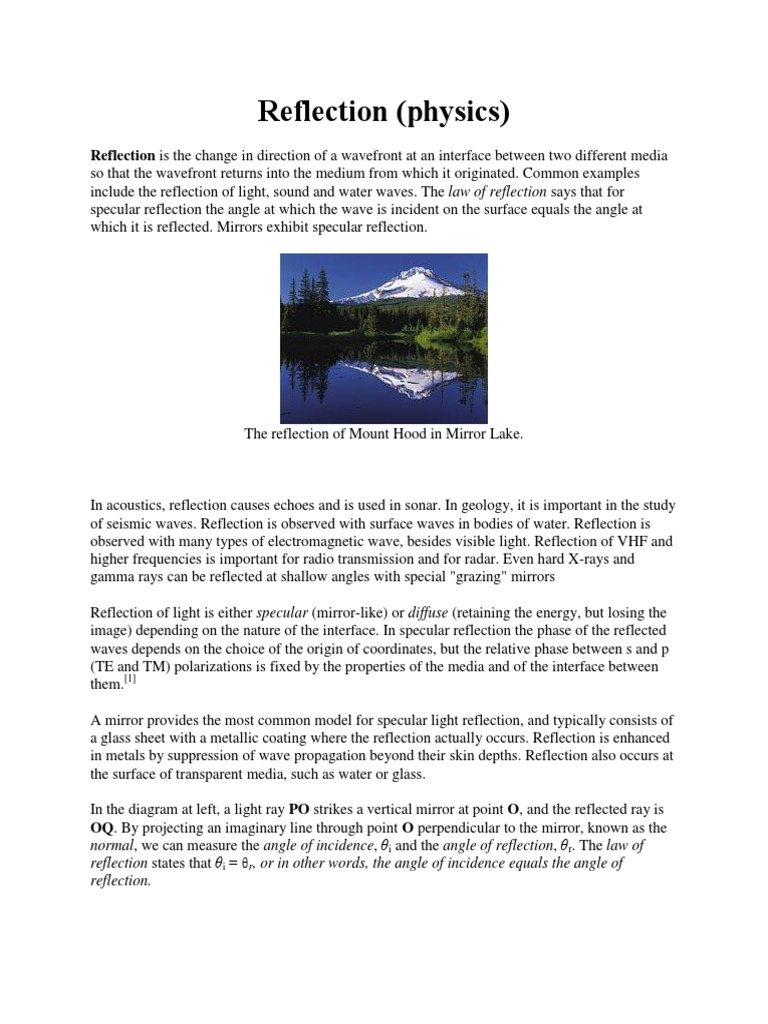 Understanding Wave Reflection in Physics | PDF | Reflection (Physics ...