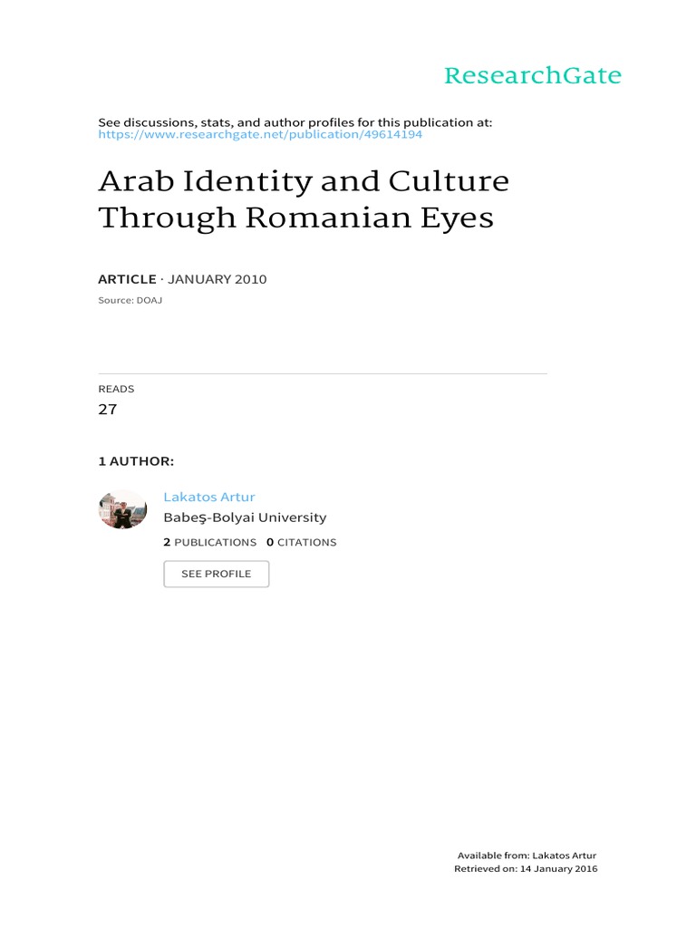 Arab Identity | PDF | Arabic | Arabs