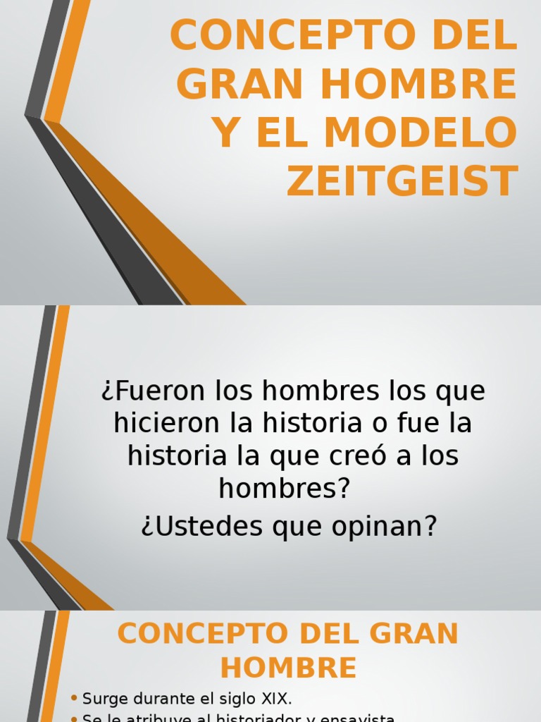 Concepto Del Gran Hombre y El Modelo Zeitgeist | PDF