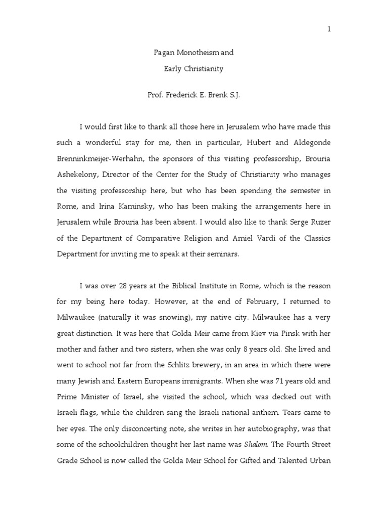 Pagan Monotheism in Late Antiquity | PDF | Paganism | Monotheism