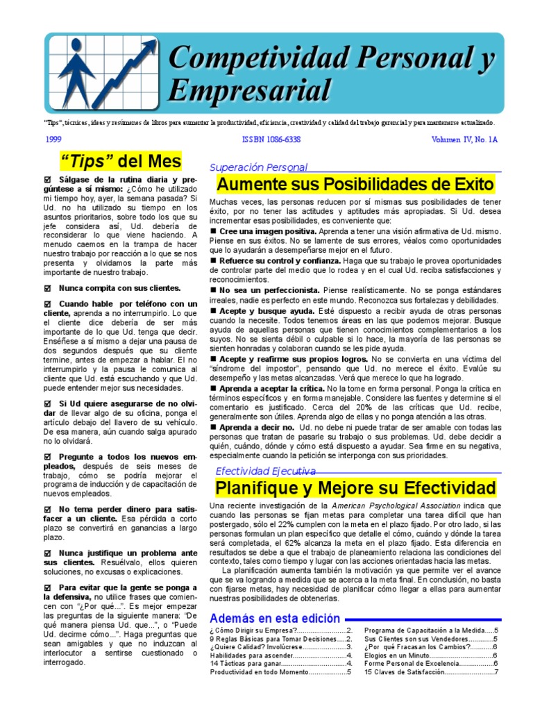 Competitividad Personal y Profesional | PDF | Planificación | Calidad ...