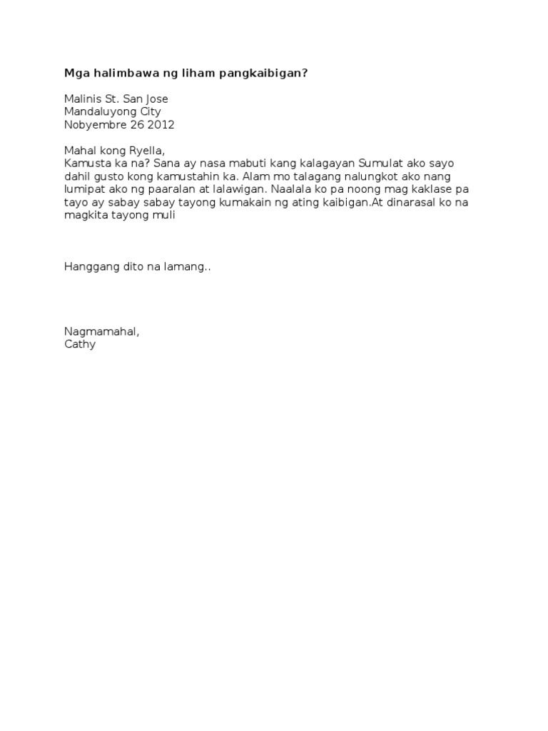 Mga Halimbawa NG Liham | PDF