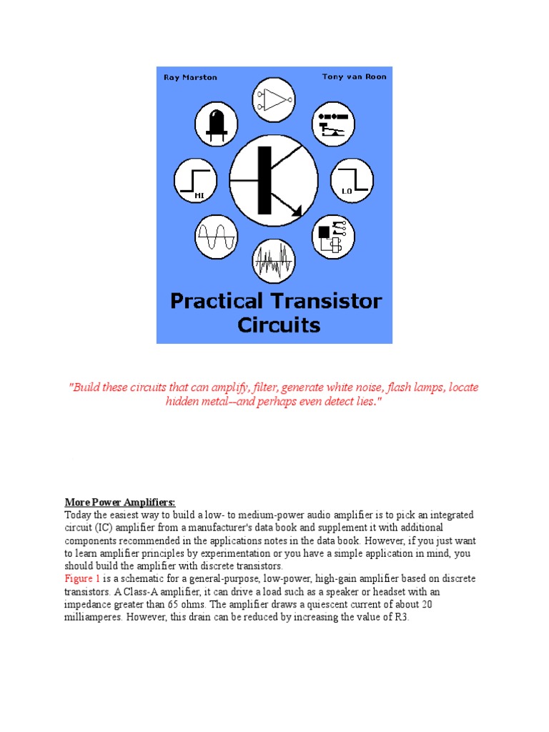 Practical Transistor Circuits | Download Free PDF | Amplifier | Electronic Filter