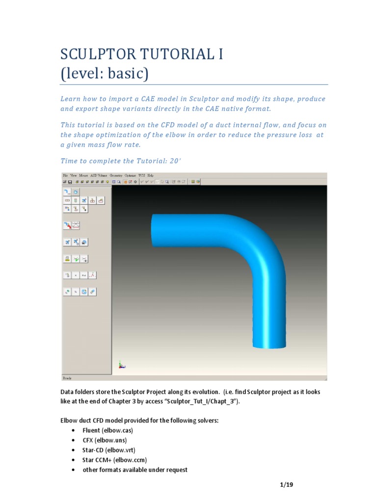 Sculptor Tutorial #1 | PDF | Graphical User Interfaces | Computational Fluid Dynamics