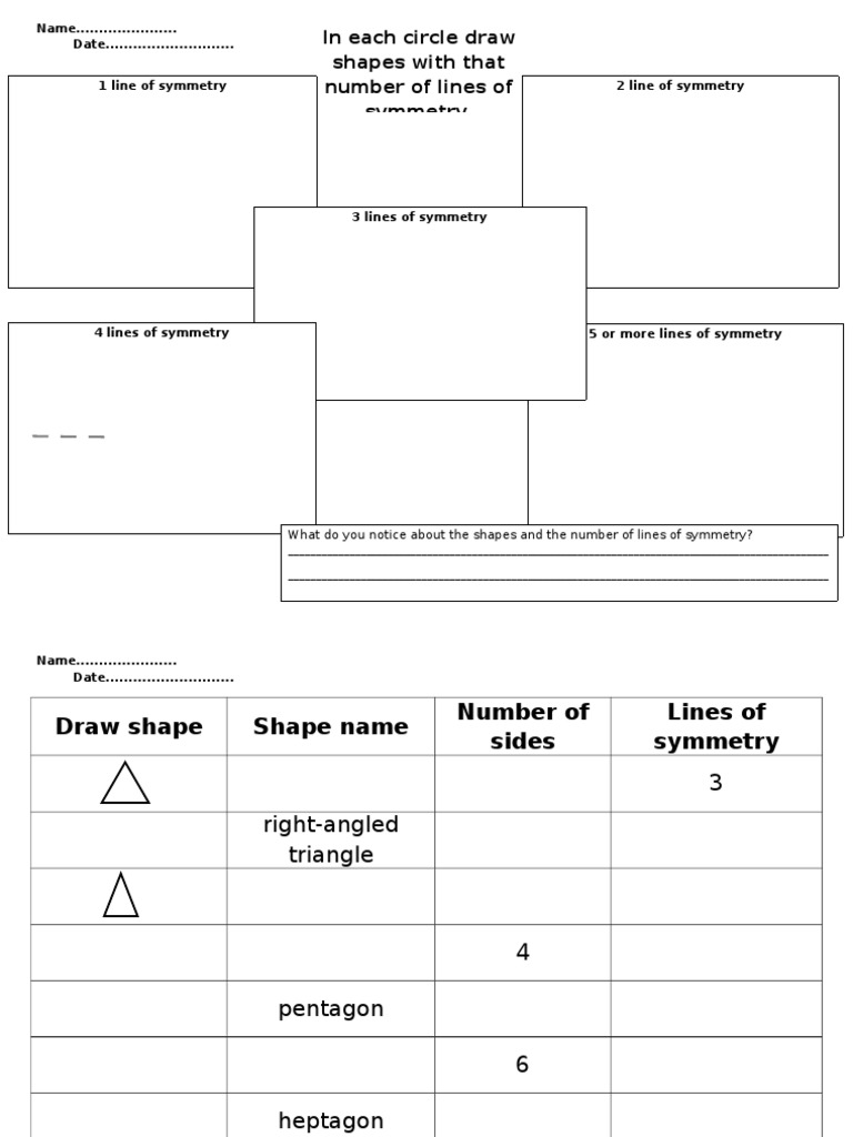 Lines of Symmetry DB | PDF