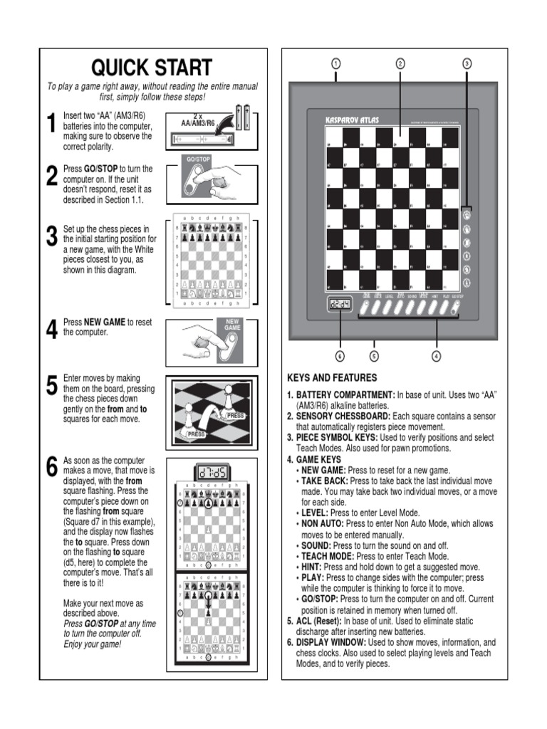 Saitek Kasparov Atlas Chess Manual | Board Games | Chess