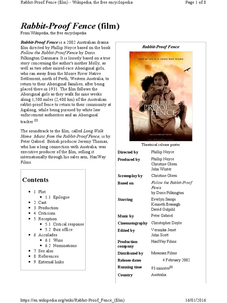 Rabbit-Proof Fence Film | PDF | Cinema | Leisure