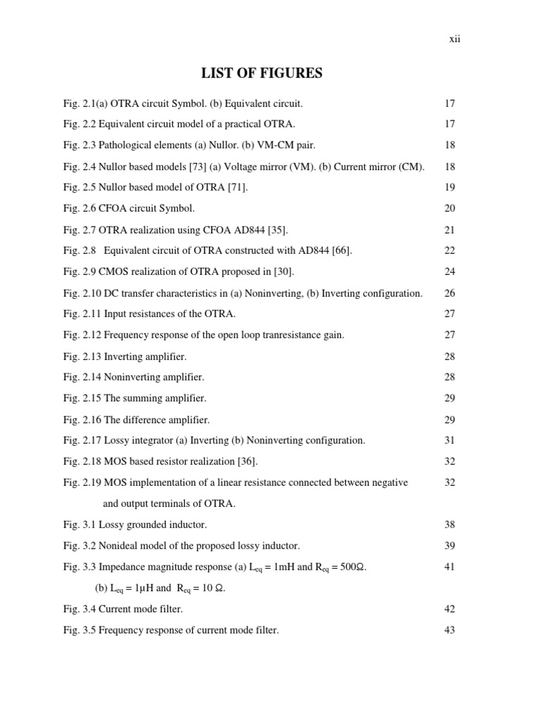 06 - List of Figures, Tables, Publications | PDF | Amplifier ...