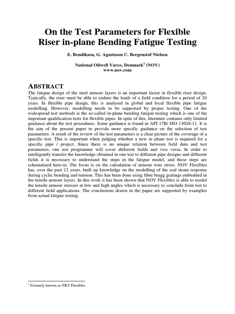 Riser Test | PDF | Fatigue (Material) | Stress (Mechanics)